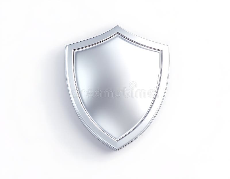 Sleek Silver Shield: a Symbol of Protection and Security, Elegant ...
