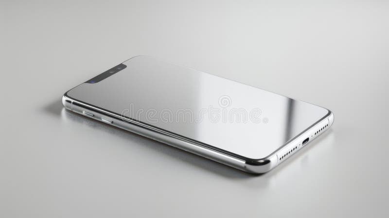 Silver Smartphone Reflective White Surface Stock Photos - Free ...