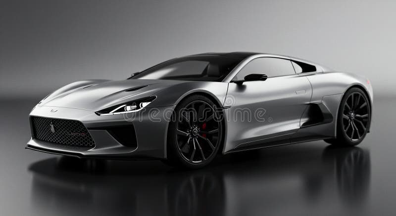 Sleek Silver Sports Car with a Low Profile and Aerodynamic Design. the ...