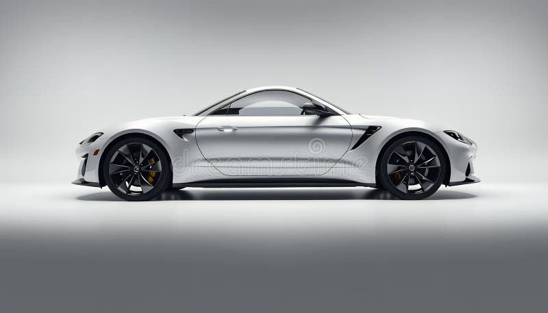 Silver Sports Car Mountain Road Sunset Drive Adventure Stock ...