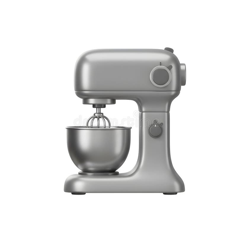 Sleek Silver Stand Mixer Kitchen Appliance for Baking and Cooking Stock ...