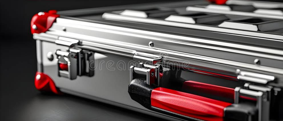 Sleek Silver Toolbox with Red Accents - Ready for Any Task. Concept ...