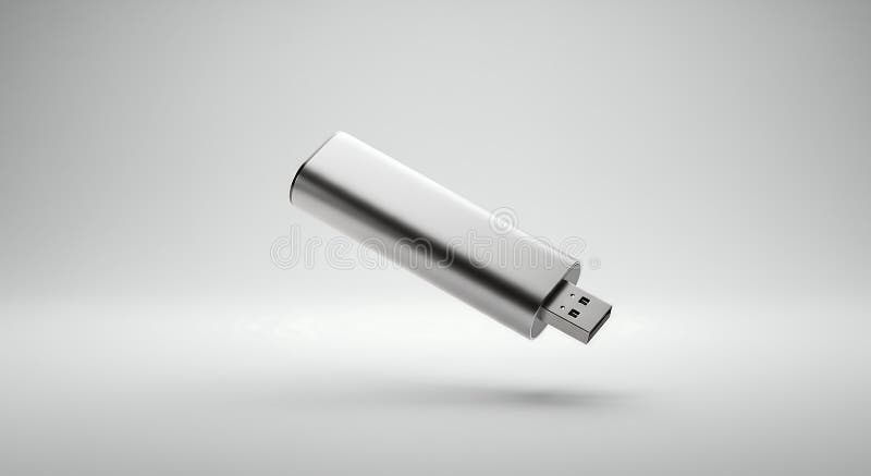 Silver USB Flash Drive Mockup Stock Illustration - Illustration of ...