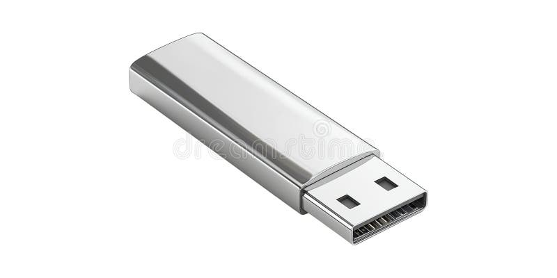 Sleek Silver Usb Flash Drive. Portable Data Storage Solution Isolated ...