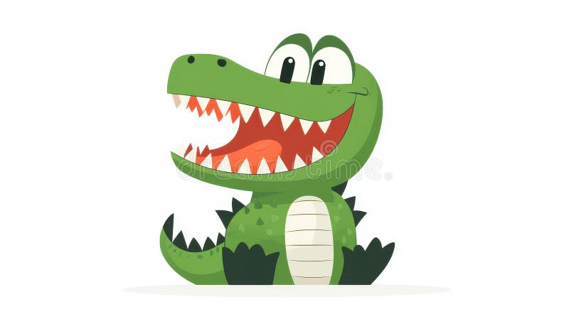 A Sleek and Simple Crocodile Illustration in Minimalist Style ...