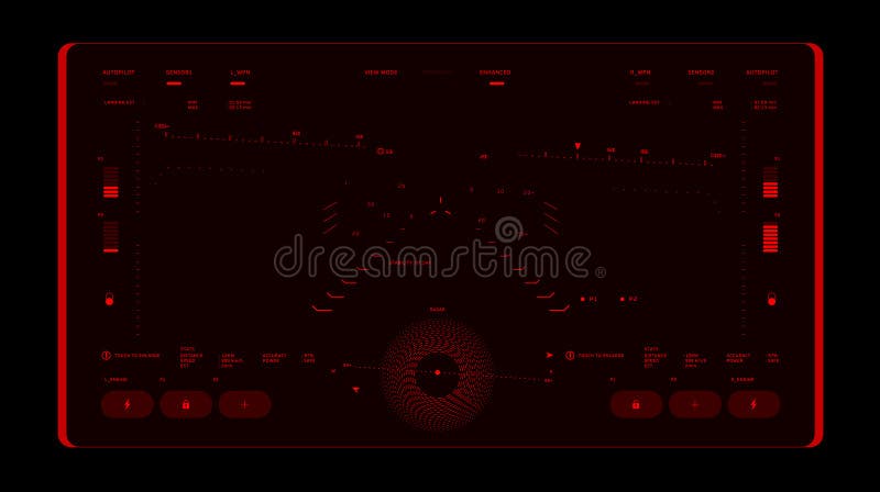 Sleek, Simple Hud Design Vector. 16:9 Hud Overlay Stock Illustration ...