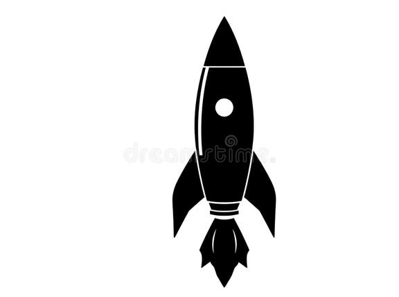 Black Rocket Ship Launch Icon, AI Generated Stock Illustration ...