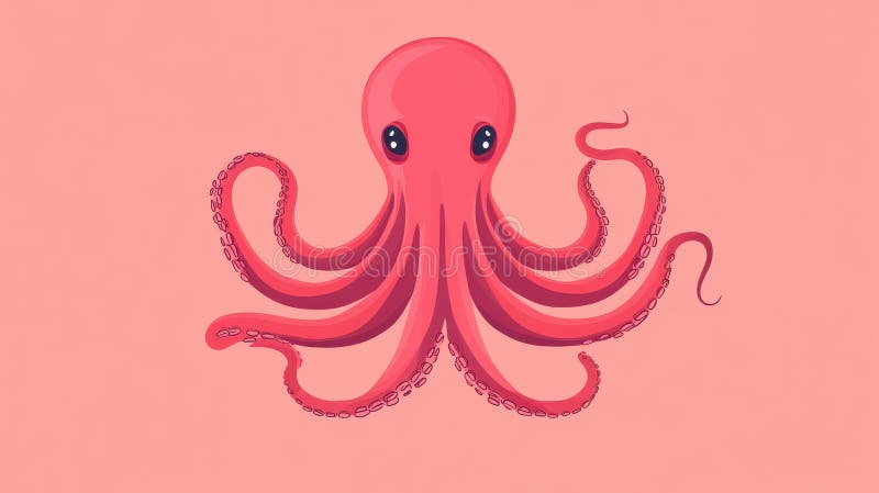 A Sleek and Simple Octopus Vector Design Featuring Clean Lines and ...