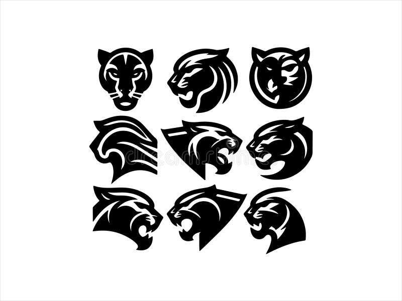 Panther logo set stock vector. Illustration of elegance - 360168399
