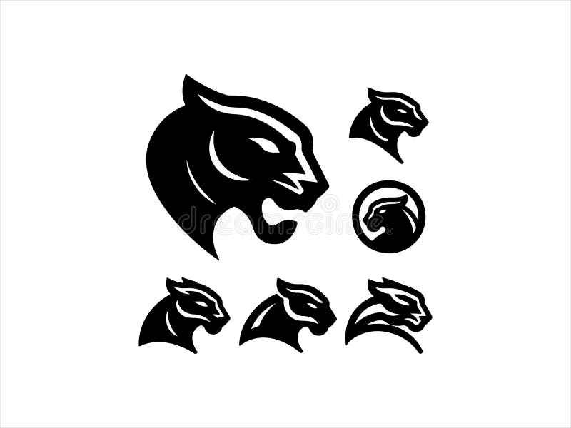 Panther logo set stock vector. Illustration of element - 360168773