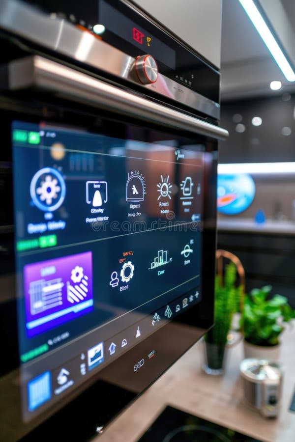 Smart Home Control Panel with Energy Usage and Savings on Modern ...