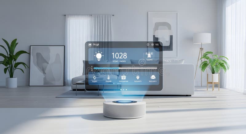 Futuristic Smart Home Hub Displaying Automation Control in a Modern ...