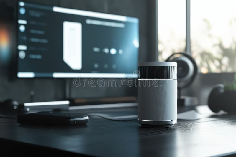 Sleek Modern Computer Gadgets Display Contemporary Setting Stock Photos ...