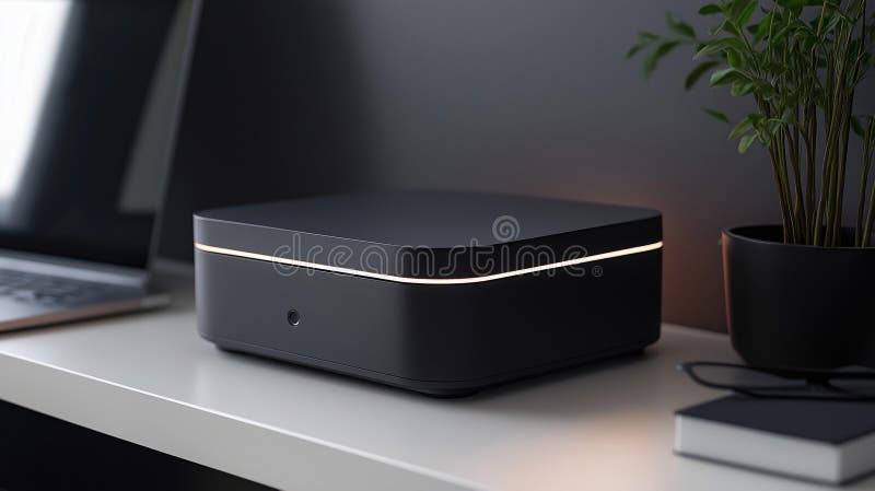 Sleek Smart Storage Box Enhances Workspace Design and Function Stock ...