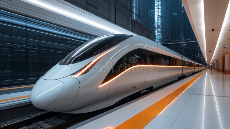 Innovative Smart Train Poised at Modern Station Showcasing Advanced ...