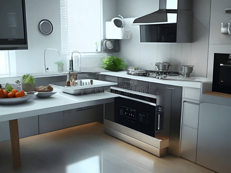 Sleek and Smart: Transform Your Kitchen into a Tech Haven Stock ...