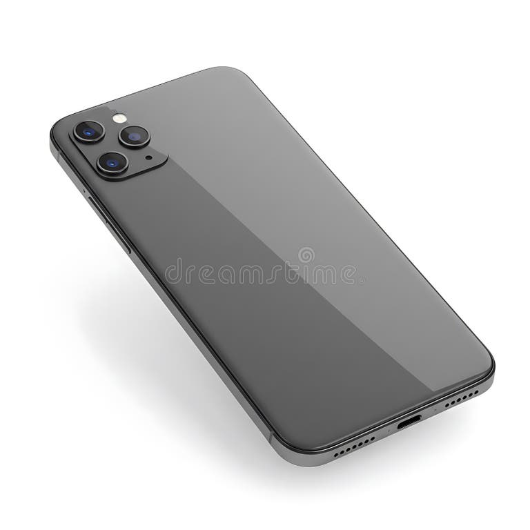 A Sleek Smartphone with a Black Finish is Depicted, Featuring Three ...