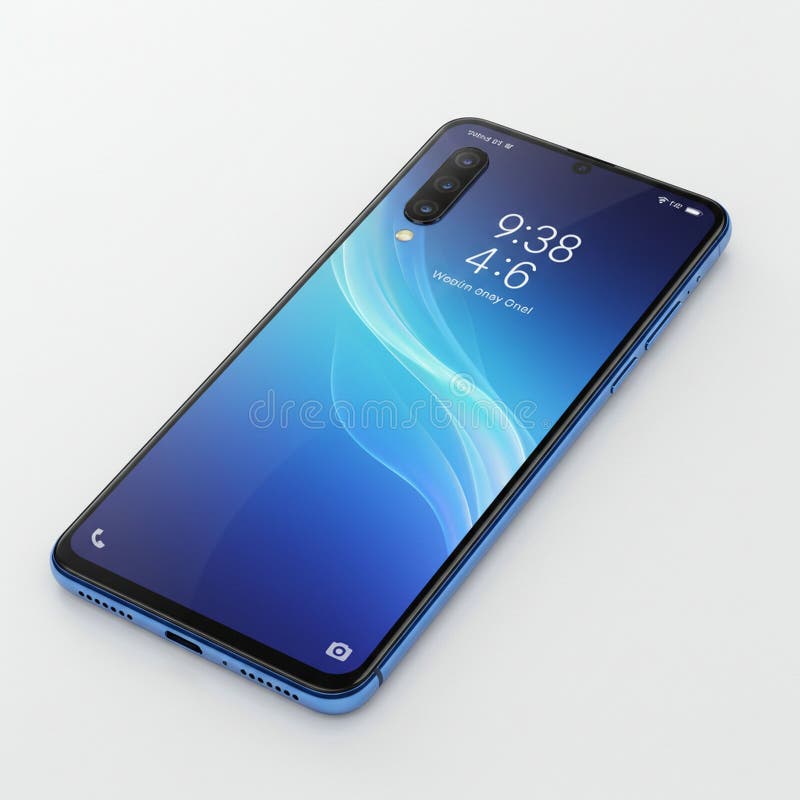 Sleek Smartphone with a Blue Frame Displayed on a Light Surface. it ...