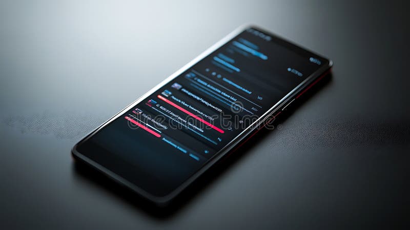 Sleek Smartphone Displaying Modern User Interface with Notifications ...