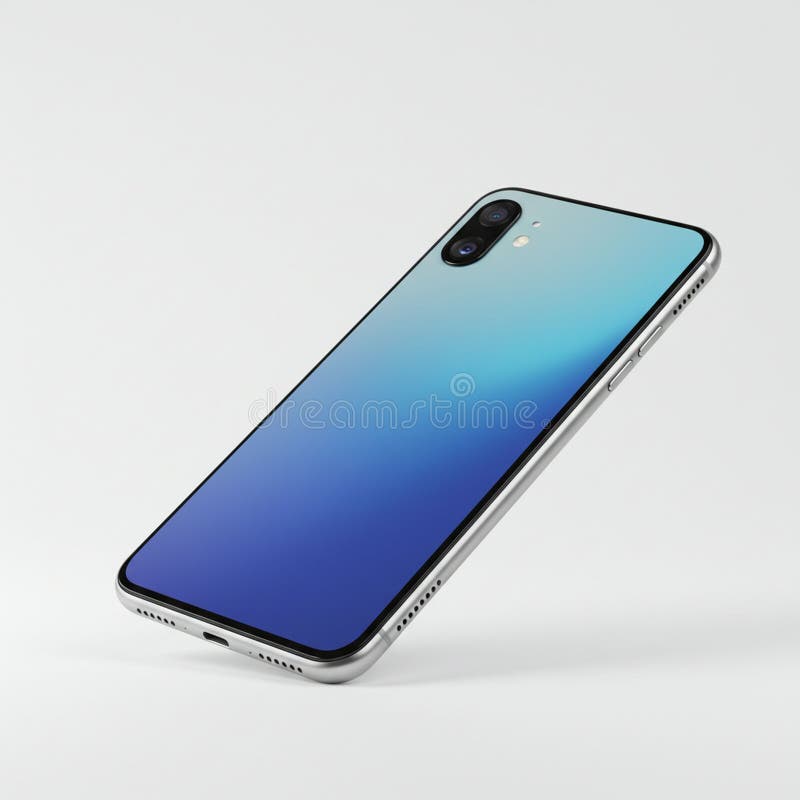 Sleek Smartphone with a Gradient Blue Back, Featuring a Dual Camera ...