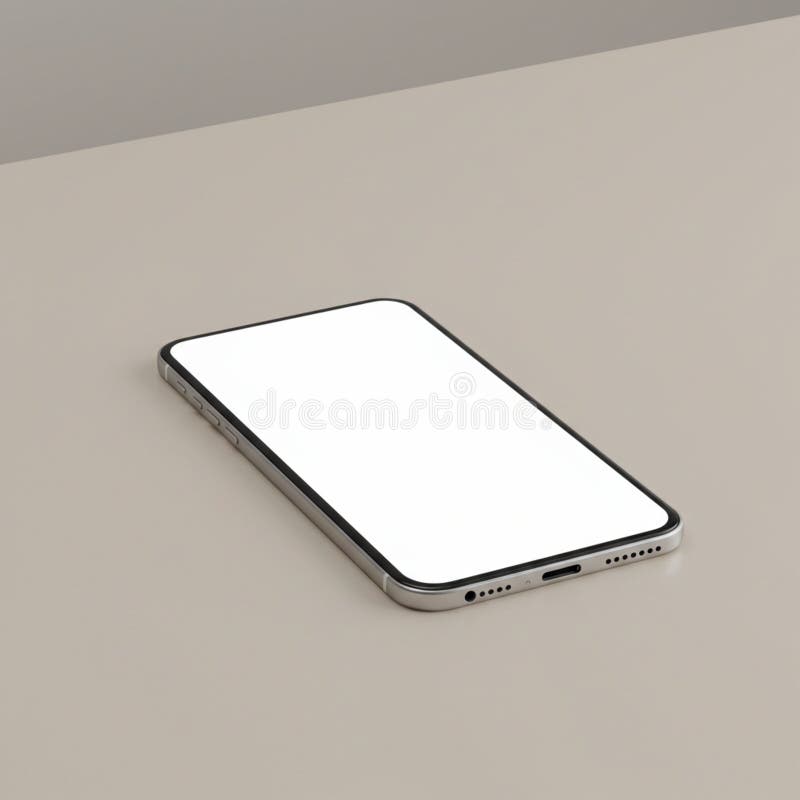 A Sleek Smartphone Lies on a Light Beige Surface. the Device Features a ...