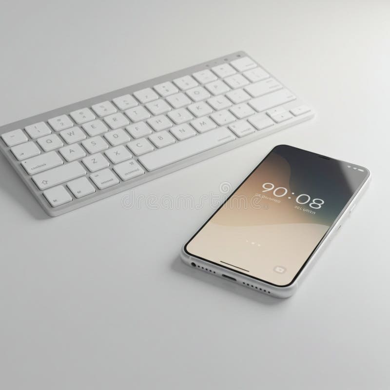 A Sleek Smartphone with a Minimalist Design Rests on a White Surface ...