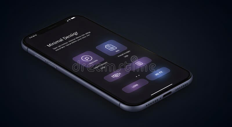 AI-Generated Minimalist Mobile App UI Stock Illustration - Illustration ...