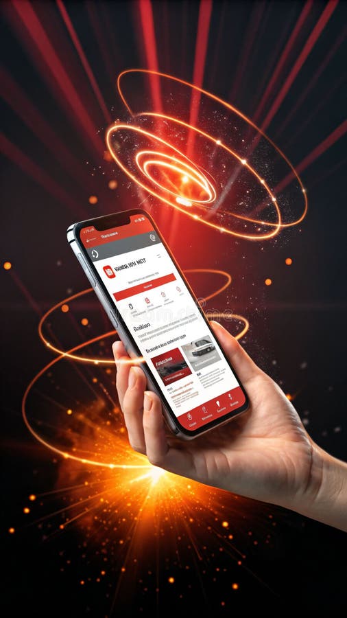 Smartphone with Engaging User Interface and Dynamic Effects Stock ...