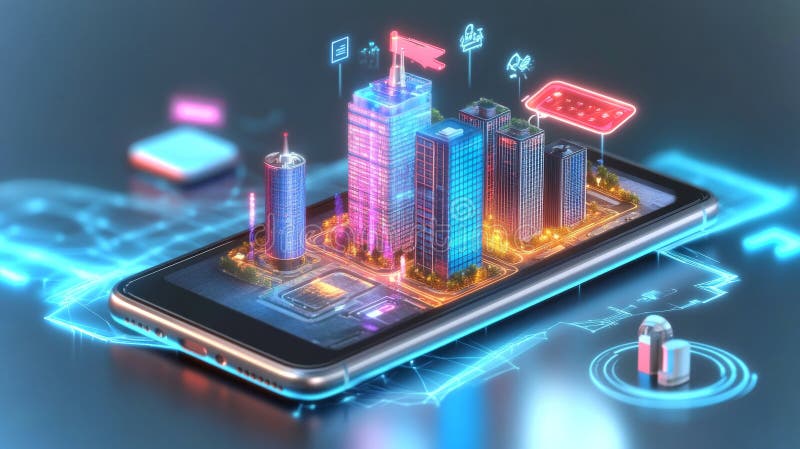 Futuristic Smartphone Showcasing an Immersive Augmented Reality ...