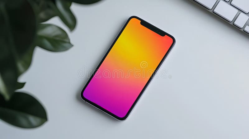 Sleek Smartphone with Vibrant Gradient Background Stock Illustration ...