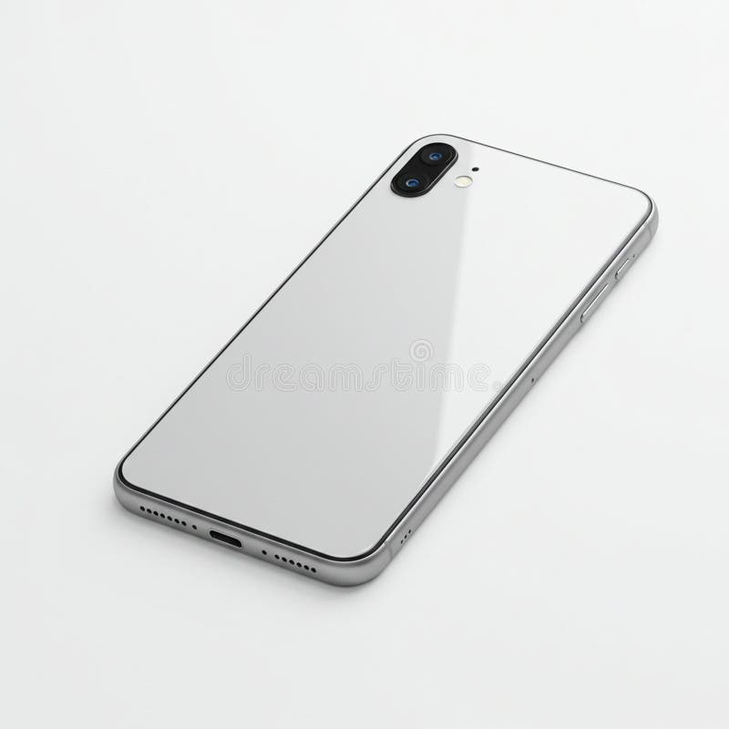 A Sleek Smartphone on a White Surface, Viewed from the Back. it ...