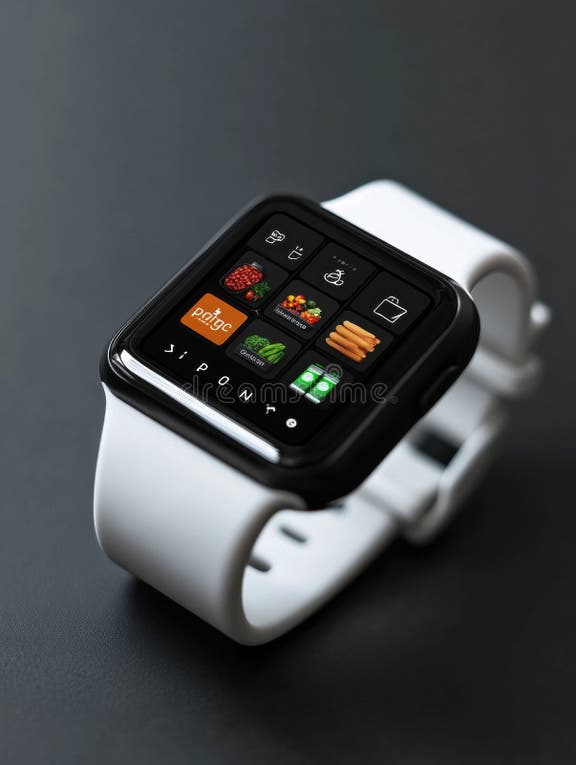 Sleek Smartwatch Displaying Grocery List on Modern Interface with Soft ...