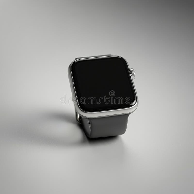 A Sleek Smartwatch with a Square Face and Black Screen, Bordered by a ...