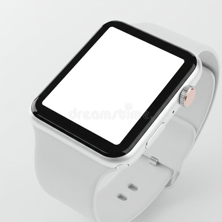 A Sleek Smartwatch with a White Band Features a Rectangular, Touch ...