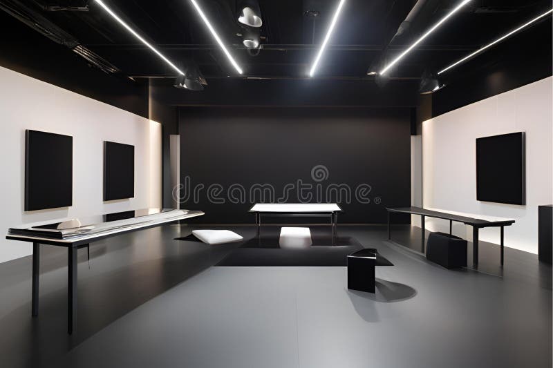 Sleek and Sophisticated Studio Design Featuring Black Background and ...