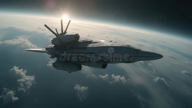 A Sleek Space Transport Vessel Navigates the Upper Atmosphere ...