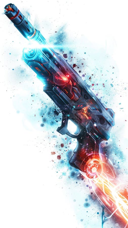 A Sleek Spacecraft Generating Bright Red and Blue Plasma Trails ...