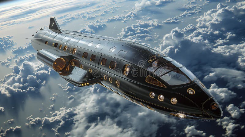 A Sleek Spaceplane Glides through the Clouds, Offering Passengers a ...