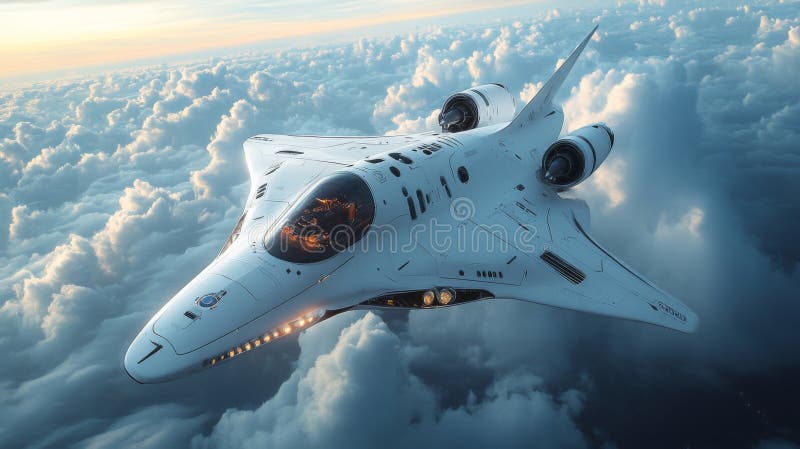 Innovative Spaceplane Soaring through Clouds, Showcasing Hypersonic ...