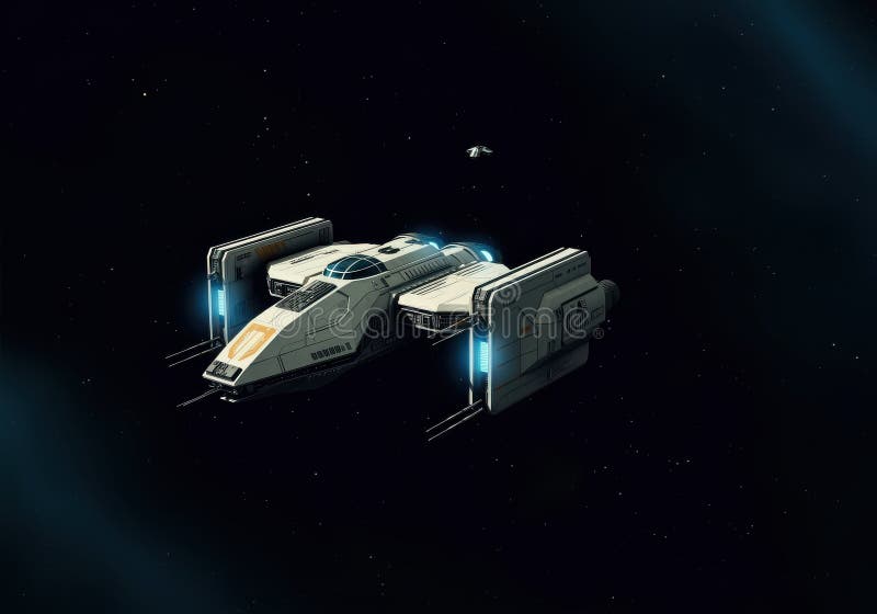 A Minimalist Sci-fi Spaceship Design Floating in Deep Space. Stock ...