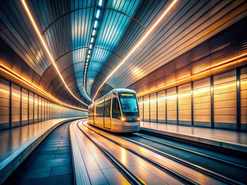 Sleek Speed Tram Navigates the Hague Tunnel a Modern Efficient Urban ...