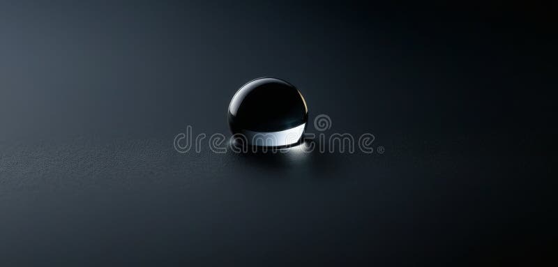 Sleek Spherical Object on Dark Background Stock Photo - Image of shadow ...