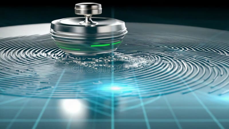 A Sleek Spinning Device Interacts with a Ripple Pattern on a Reflective ...