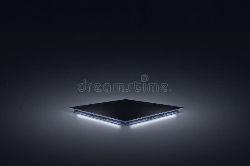 Sleek Square Platform Mockup for Product Showcase in Dark Studio ...