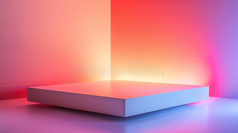 Sleek Square Platform on Vibrant Gradient Background, Perfect for ...