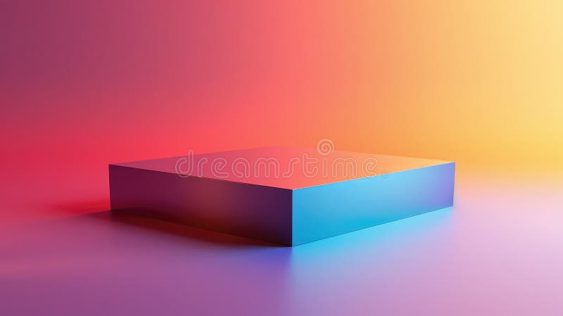 Sleek Square Platform on Vibrant Gradient Background, Perfect for ...