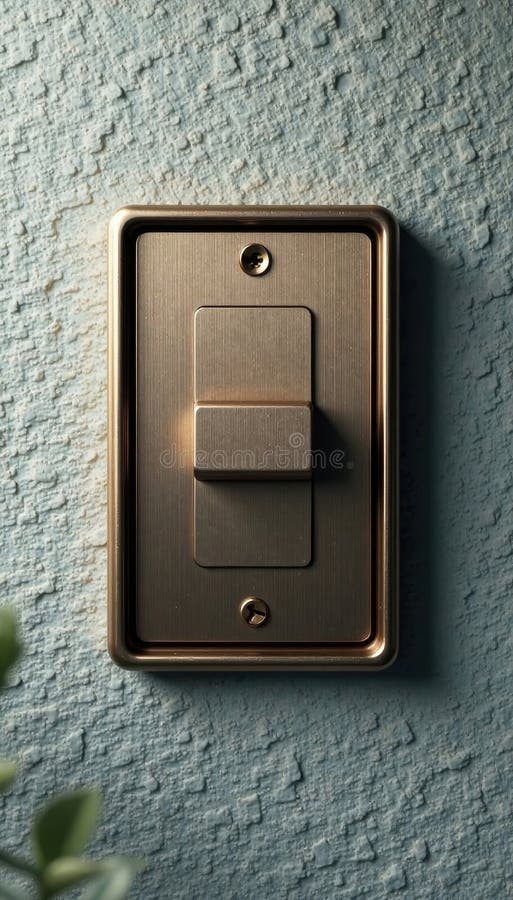 Sleek Square Switch on Textured Wallpaper, Elegant Home Detail ...