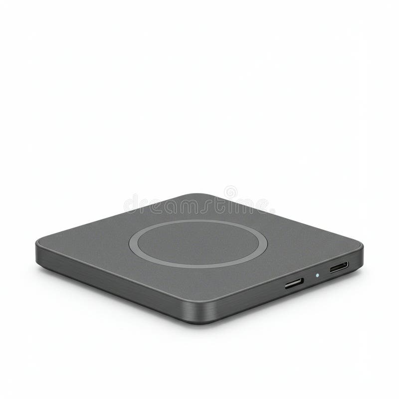 A Sleek, Square Wireless Charging Pad with Rounded Edges and a Circular ...