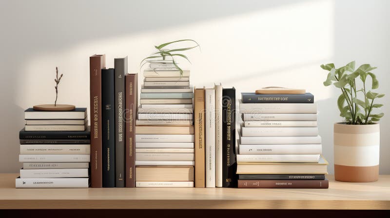 Sleek Stack of Books Mockup Stock Illustration - Illustration of visual ...