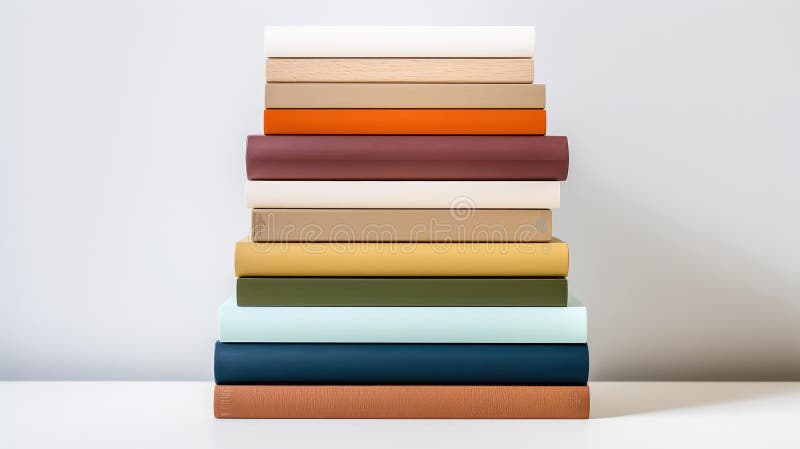 Sleek Stack of Books White Background Stock Illustration - Illustration ...